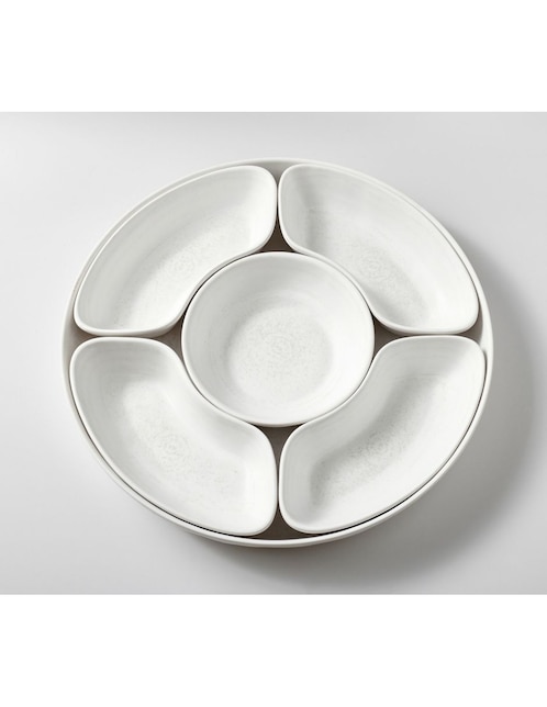 Plato con divisiones Larkin Divided Snack de melamina 1